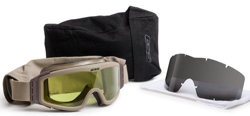NEW EYE PROTECTION GOGGLES MILITARY ESS w. LASER LENS ESS TAN TERRAIN ...