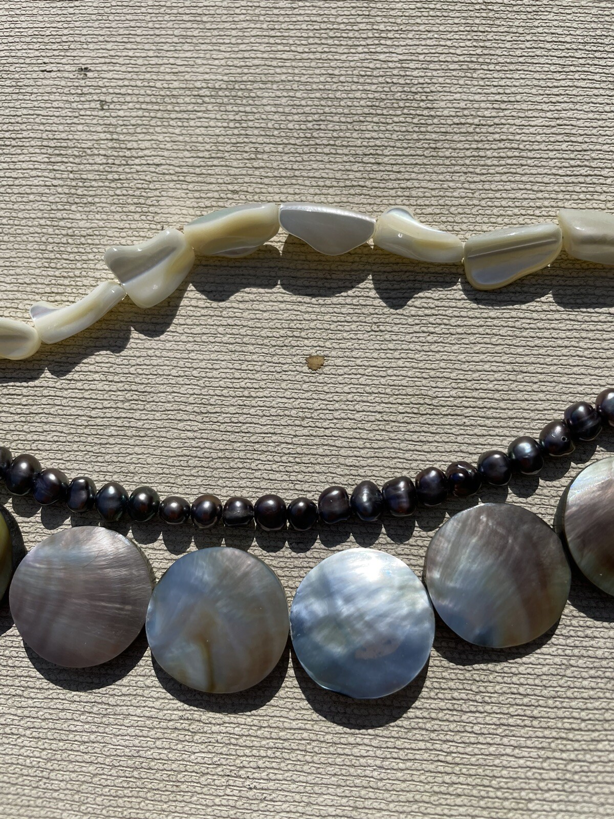Maya Evangelista Shell and Fresh Water Pearl 3 Strand… - Gem