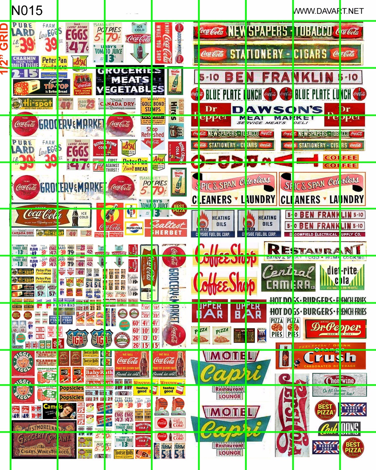 N015 DAVE'S DECALS N SCALE MARKET GROCERY STORE SIGNAGE WINDOW PRICES ...