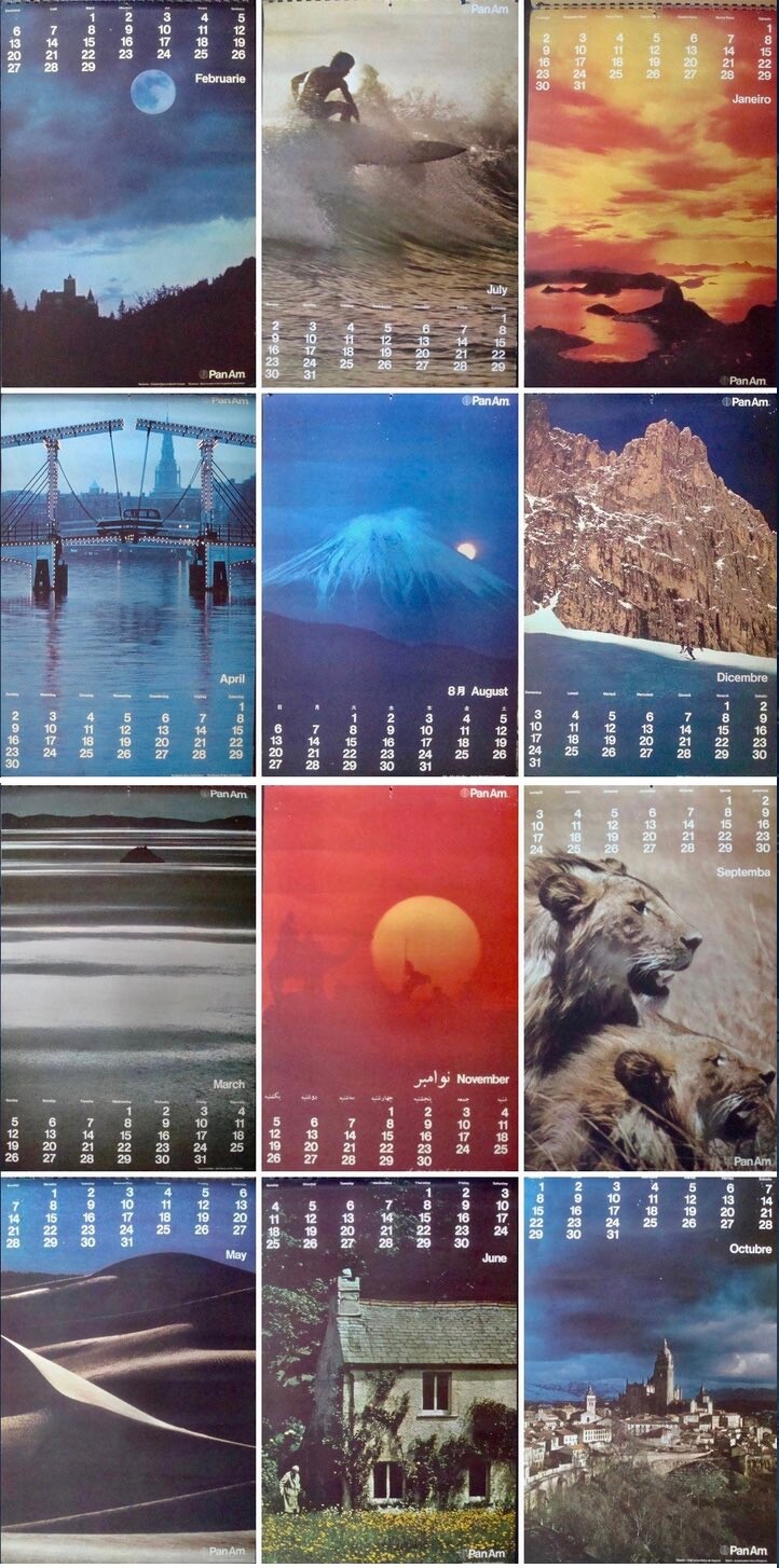 1972 Calendar American