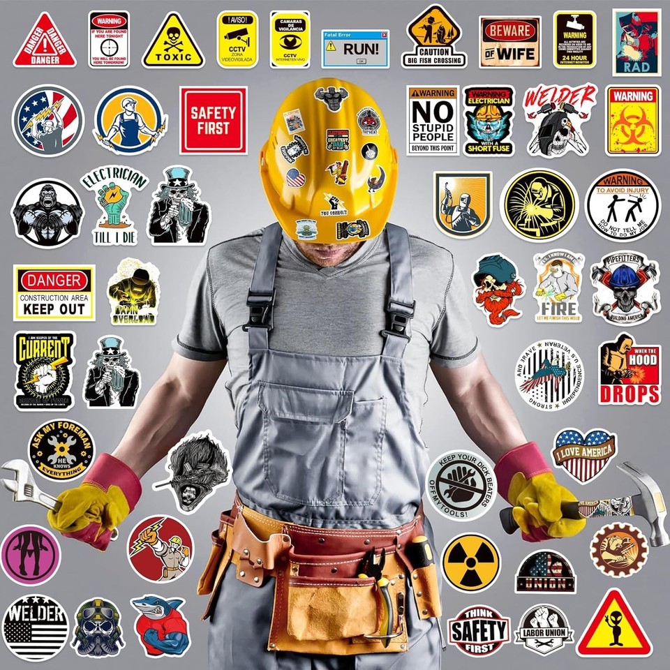 400 Pack Hard Hat Stickers Funny Tool Box Sticker Helmet Welding ...