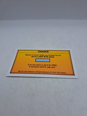 Monopoly Junior Super Mario Board Replacement Parts Chance Card Light ...