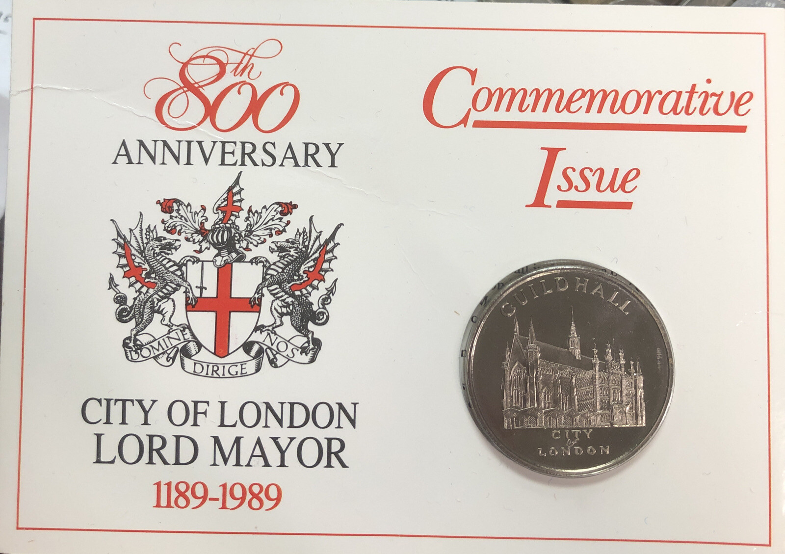 1989 city of london lord mayor commemorative coin british 800th ...