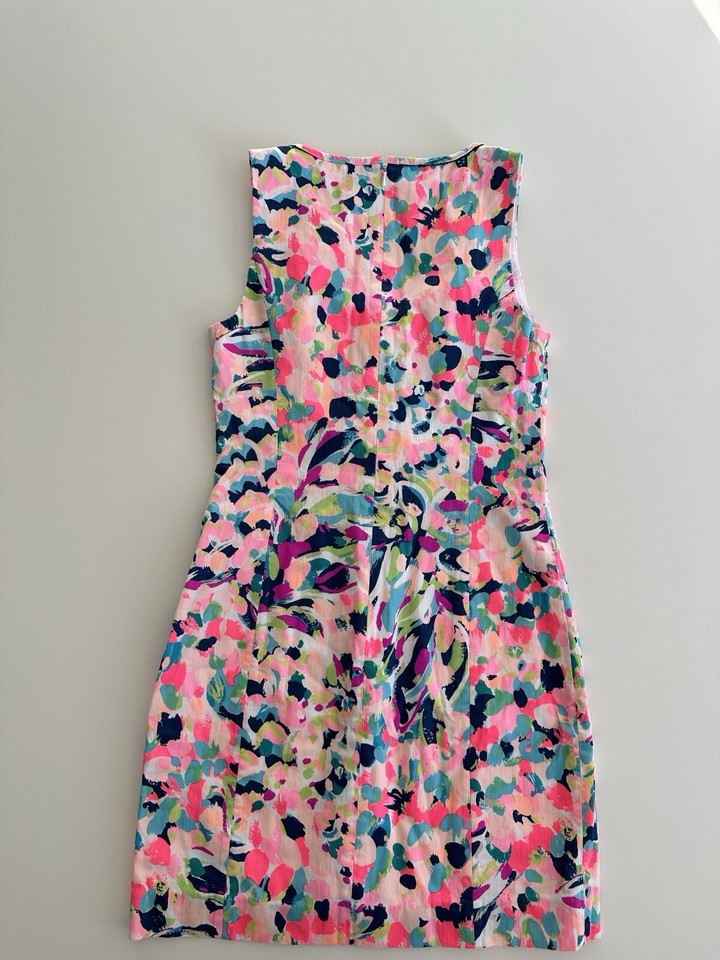 Lilly Pulitzer Wonens 00 Cabrey Shift Dress Pina Colada Club Pink ...