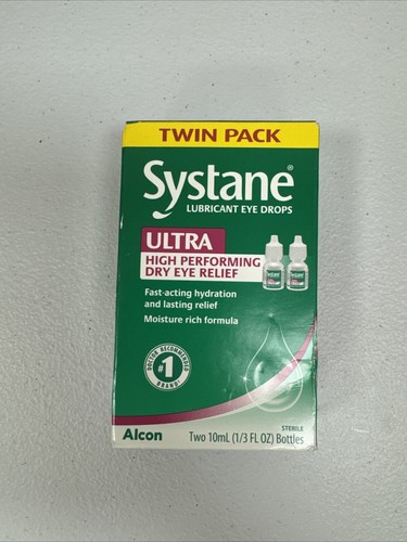 SYSTANE ULTRA Alcon Lubricant Sterile Eye Drops Twin Pack 10 mL Exp: 08 ...