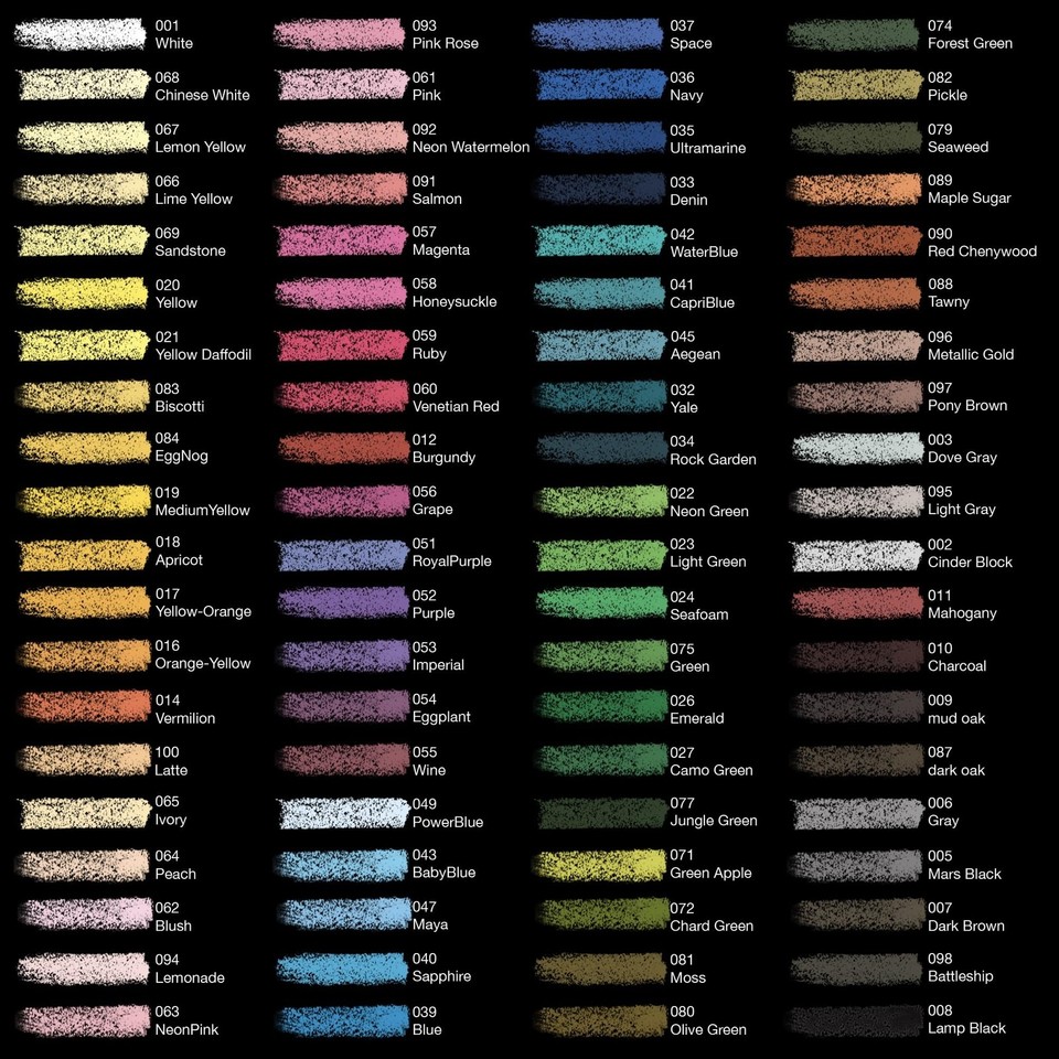 Soft Pastels for Artists - 80 Colors Square Chalk Soft Pastels Art Set ...
