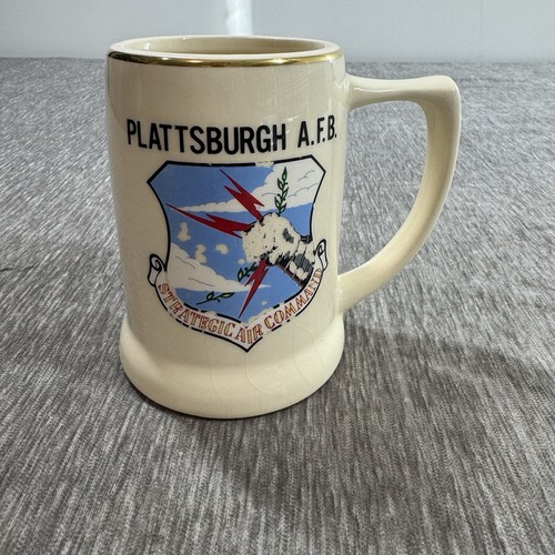 Vintage Plattsburgh AFB Air Force Base Mug Stein Strategic Air Command ...