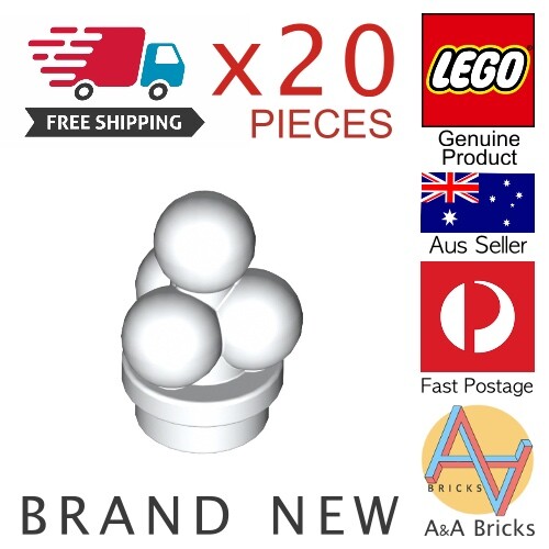 x20 Genuine LEGO® - Icecream Scoops / Smoke Top - White - Part 6254 ...