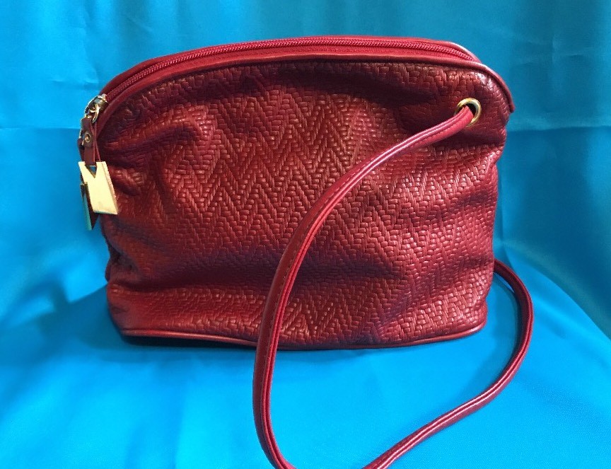 NATURALIZER SYNTHETIC RED Woven Look Shoulder Bag PURSE 9.25” x 7”Strap ...