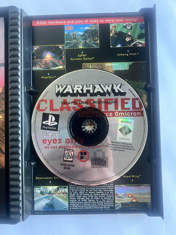 WarHawk Long Box (Sony PlayStation 1, 1995) with manual Complete ...