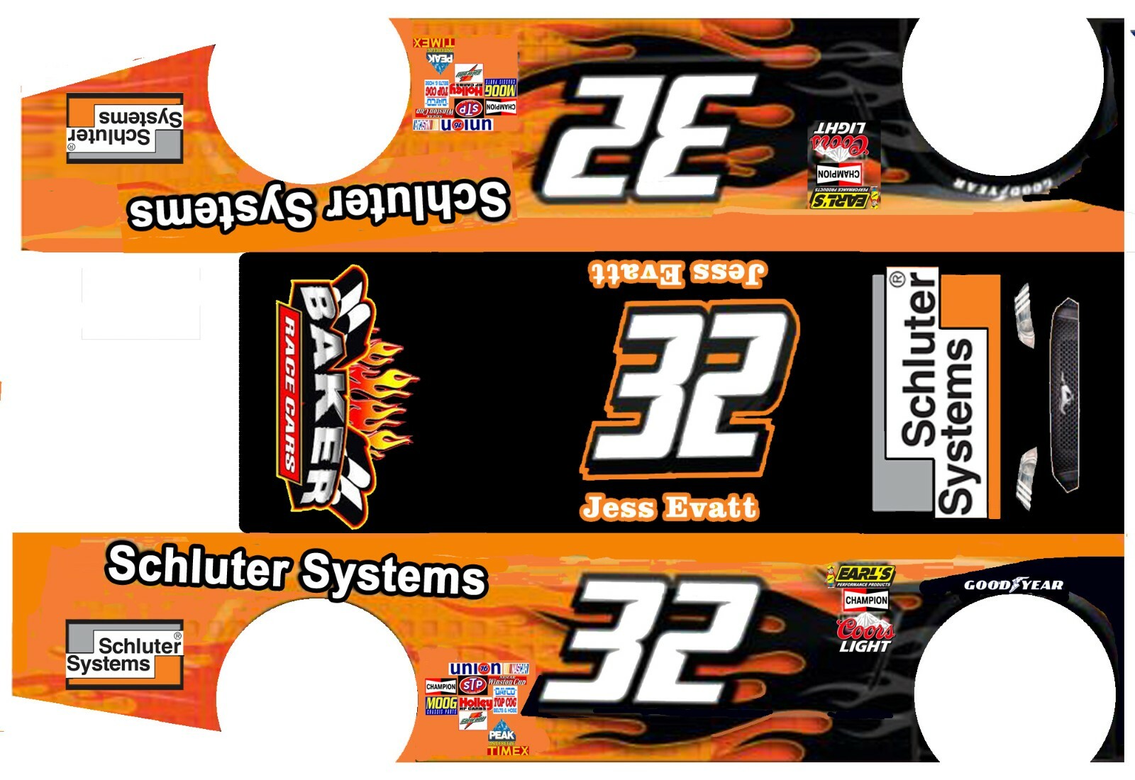 #32 Jess Evatt Schluter Crate Dirt Late Model 1/24th Scale Waterslide ...