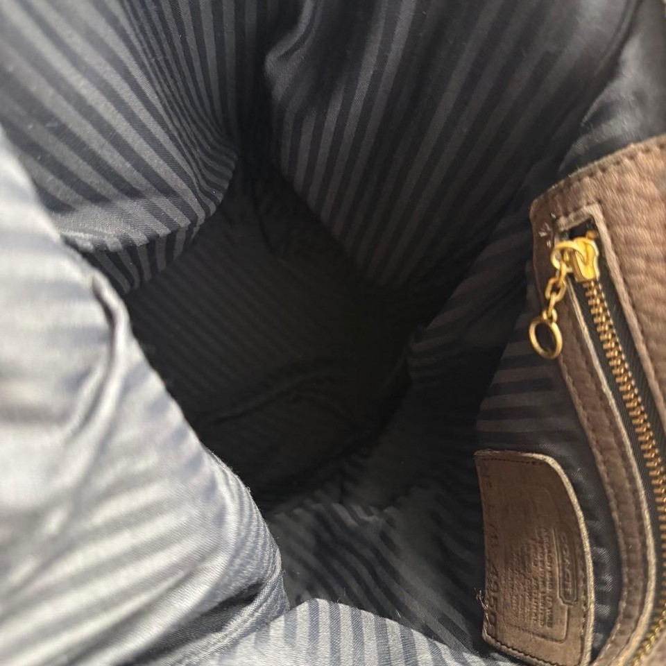 COACH 4950 Vintage Duffle Sac Nubuck Bucket Shoulder Bag Suede Brown ...