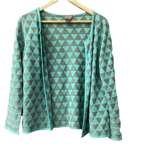 Sigrid Olsen Open Cardigan Sweater Green & Gray Women’s Size Medium | eBay