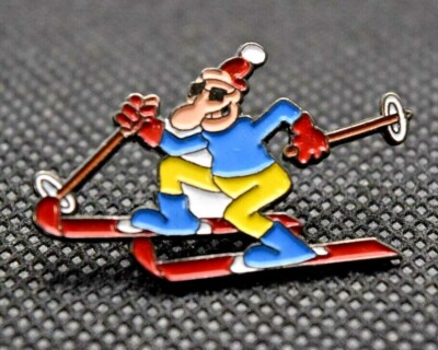 Old Man Skiing Ski Lapel Pin | eBay