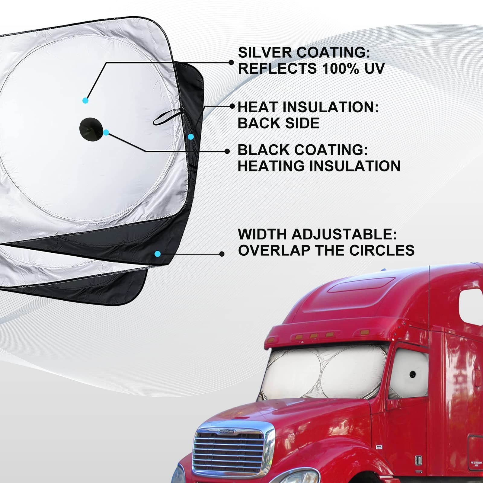 Semi-Truck Sun Shade for Windshield and Side Window | Sunshade Maximum ...