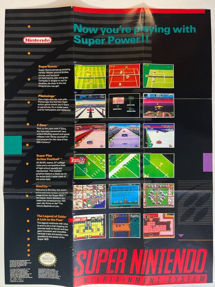 SNES Get The Power Nintendo Power Poster FREE SHIPPING! | eBay