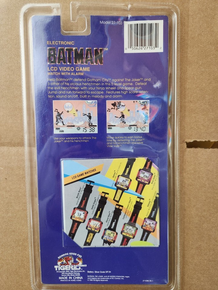 Vintage Tiger Electronics Batman Watch 1989 Lcd Video Game Watch New ...