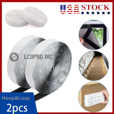 16.4FT Hook and Loop with Strong Self Adhesive Tape Strip Back Fastener ...