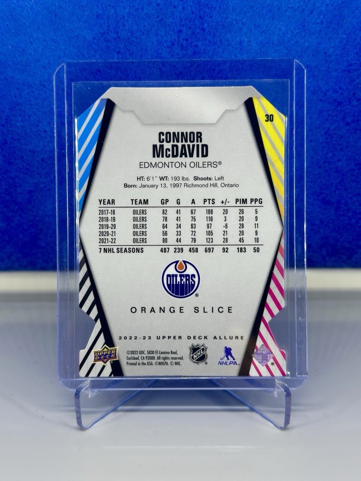2022-23 Upper Deck Allure Connor McDavid Orange Slice Prizm SP Parallel ...