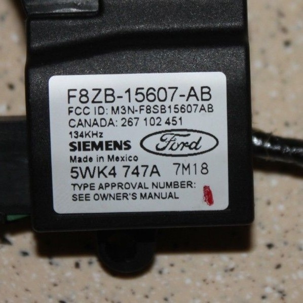 F8ZB-15607-AB 97-98 FORD MUSTANG Anti Theft Pats transceiver OEM 90-Day ...