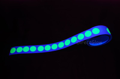 DirectGlow 100pc Glow in the Dark 1 inch Vinyl Luminous Circle Dot Tape ...
