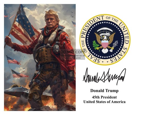 PRESIDENT DONALD TRUMP AS F22 RAPTOR PILOT PRESIDENTIAL SEAL 8X10 AI ...