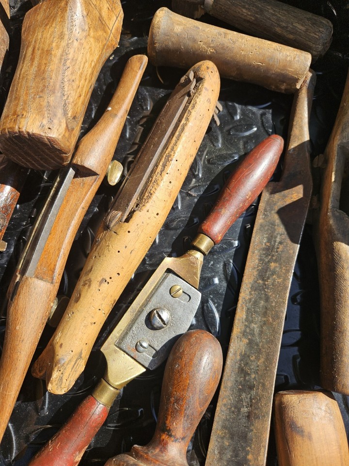 Wood Handle Wood Carving Shaving Tools Lot of 28 Pieces Antique ...