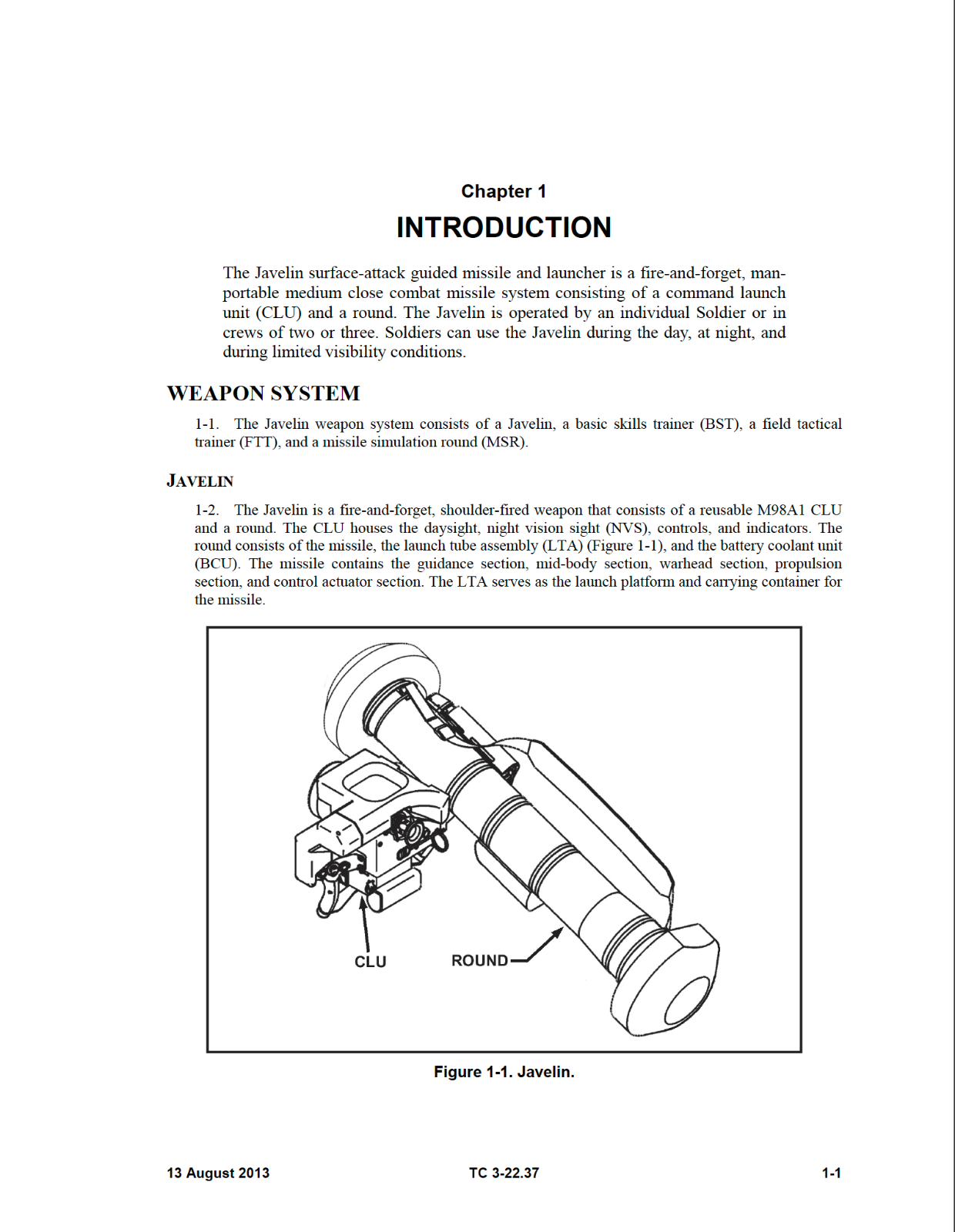 260 Page FGM-148 M98A1 JAVELIN CLOSE COMBAT MISSILE SYSTEM TC 3-22 ...