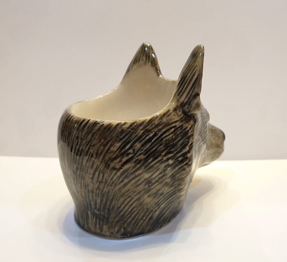 Wolf Head Figurine Vase Pot Ceramic Succulent Egg Cup Animal Flower ...