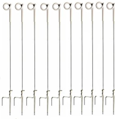 10 x 1000mm PIGTAIL Tread In Posts STRIP GRAZE Electric Fencing ...