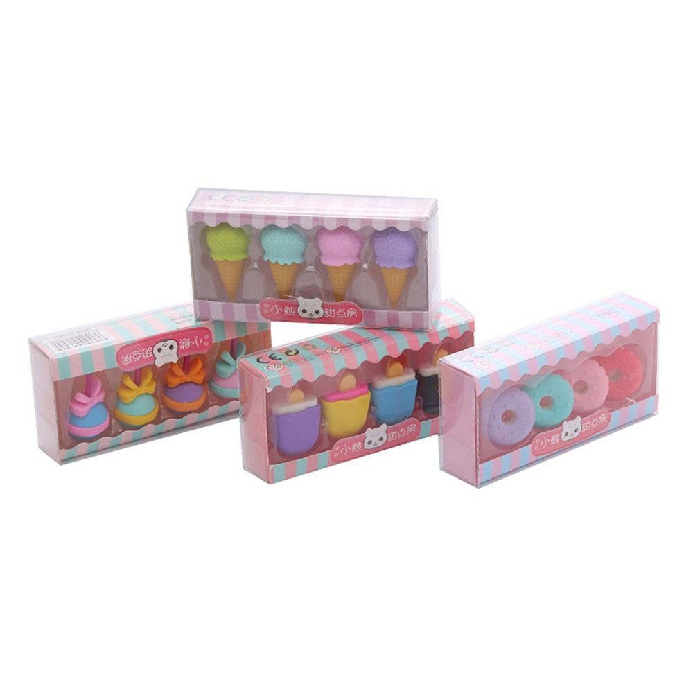 Holiday Prize Erasers Set Yummy Dessert Rubber Pencil Eraser Cartoon ...