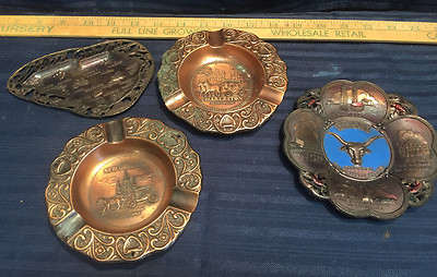 Vintage Lot of 4 Metal Collectible Ashtrays State Tourist | eBay