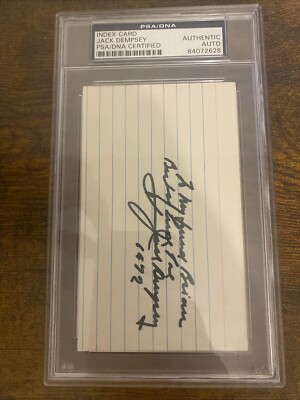 Jack Dempsey Signed Autograph Auto Index Card Psa/Dna Certified Rare | eBay