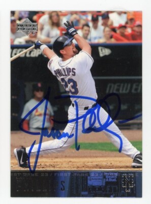 SIGNED BASEBALL CARD AUTO NEW YORK METS JASON PHILLIPS 2004 UPPER DECK ...