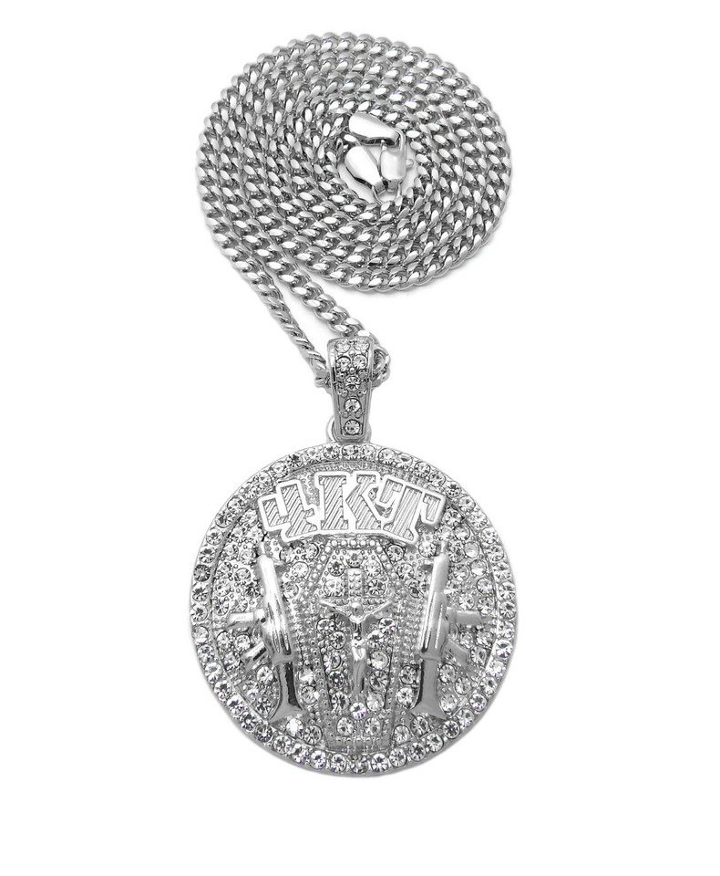 Hip Hop NBA YoungBoy 4KT Icy Pendant & 18" 20" 24" Cuban Rope Box Chain ...