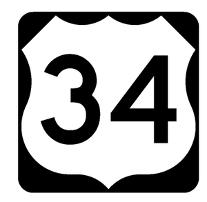 US Route 34 Sticker Decal R1043 Highway Sign Road Sign | eBay