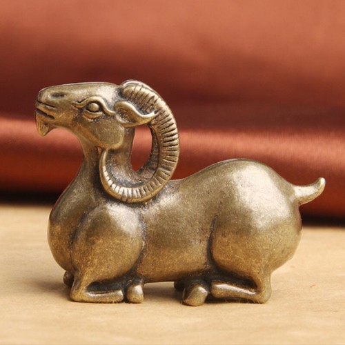 Brass Goat Figurine Statue Animal Figurines Toys House Office Desktop ...