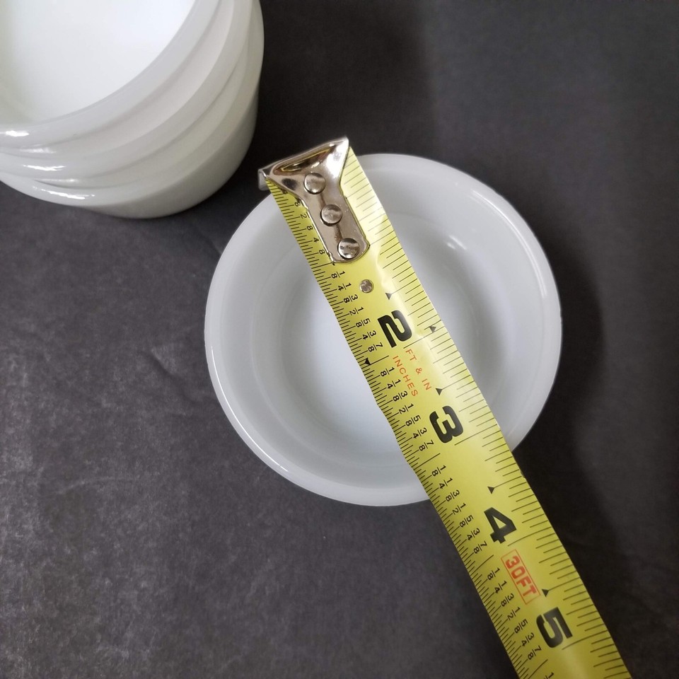 4 Glasbake Custard Cup Vintage White Milkglass Ramekin Prep Bowl Set | eBay