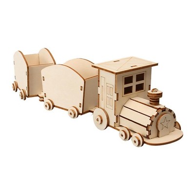 DIY Wooden Train Model Kit Science Toy Craft Educational Building Gift ...