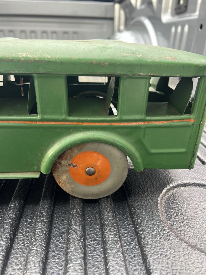 WOW - Vintage Pressed Steel 1920s Cor Cor Toys Passenger Bus 24 ...
