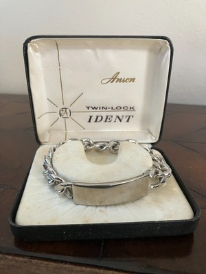 Vintage Anson Silver Twin Lock 7” Chain Bracelet 7-/4" Orig. Box | eBay