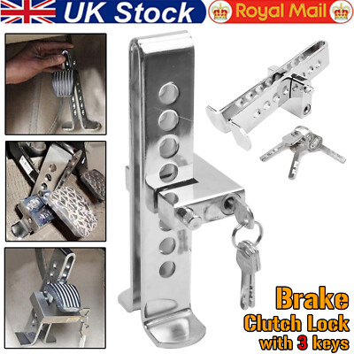 Auto Car Brake Clutch Pedal Lock Anti-Theft Stainless Clamp Security ...