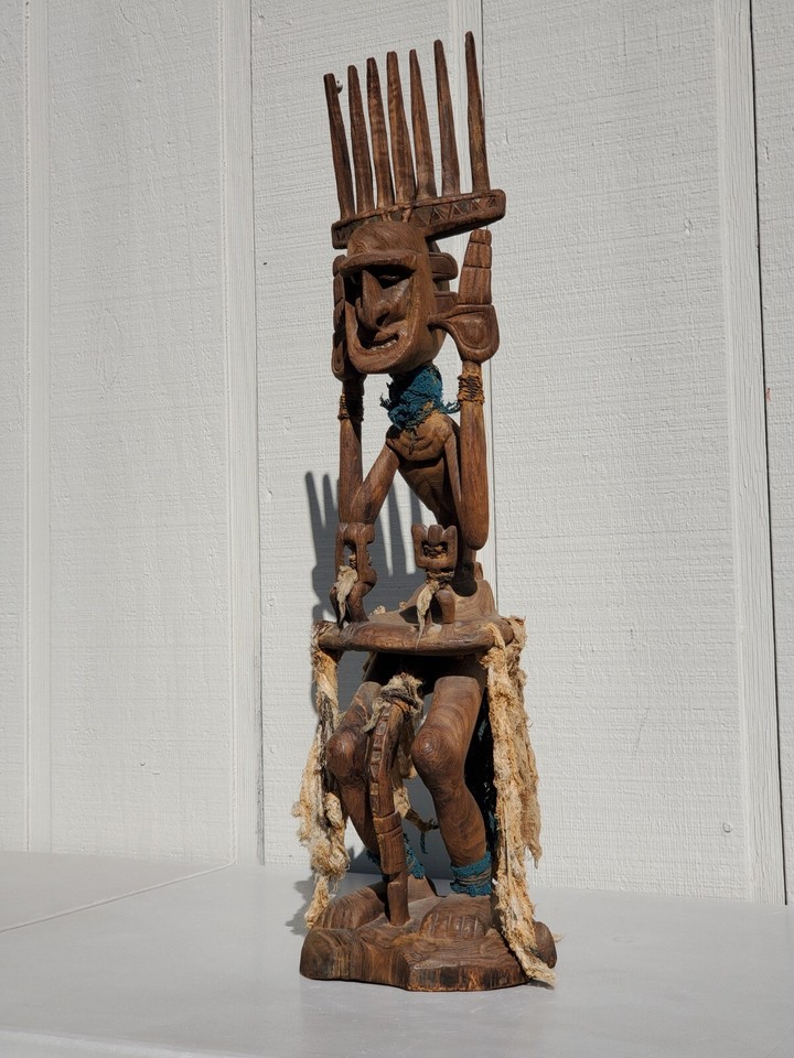 32" OCEANIC PAPA NEW GUINEA SEPIK RIVER TRIBAL WOOD CARVING STATUE ...