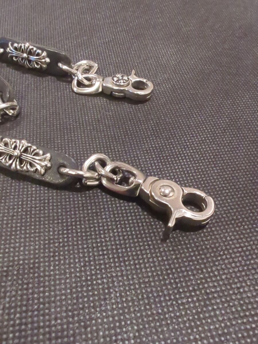 Authentic Chrome Hearts Fancy Wallet Chain 2 Clips 925 Authentic Chrome Hearts Fancy Wallet Chain 2 Clips 925