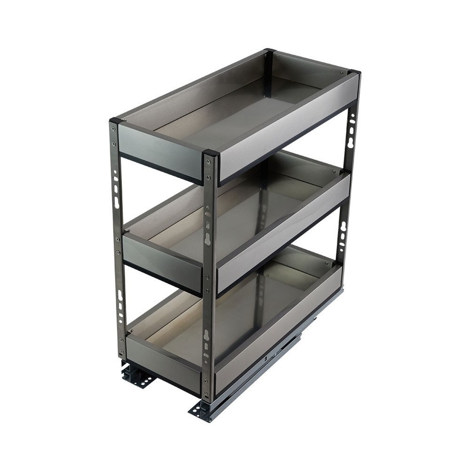 Width 100mm-250mm Pull Out Aluminum Basket Kitchen Larder Drawer ...