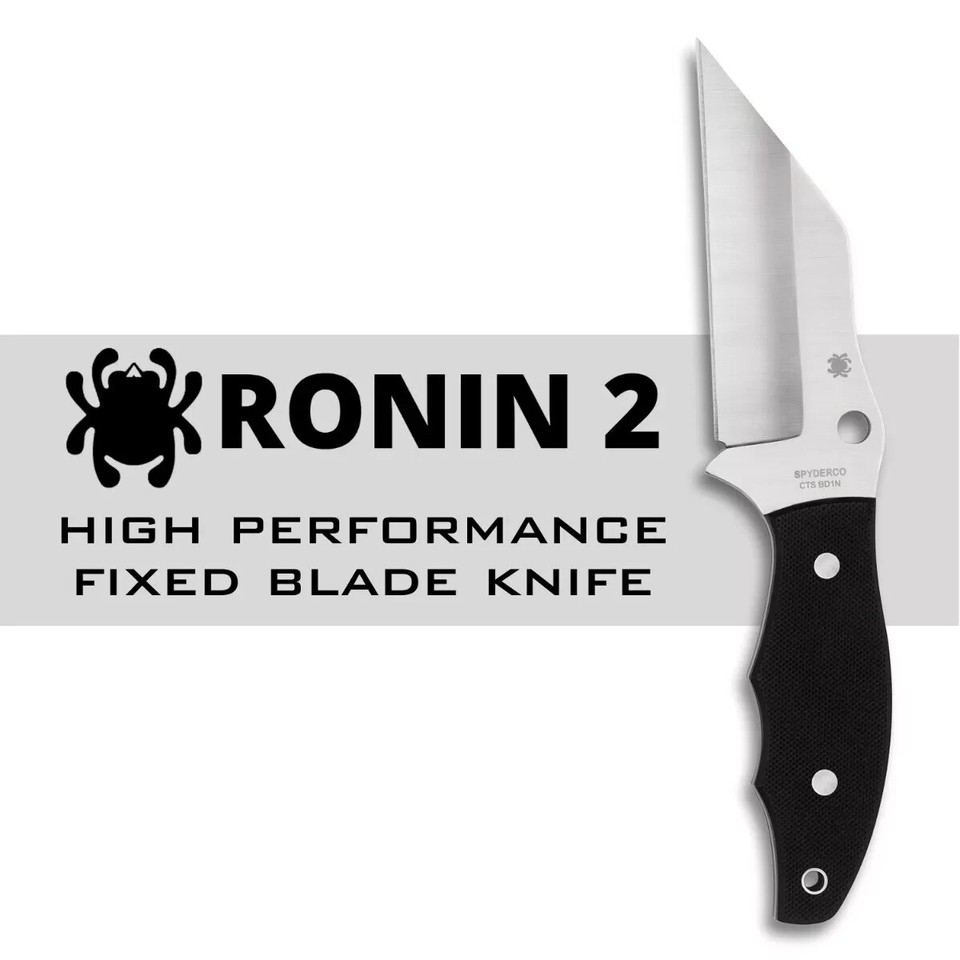 Spyderco Ronin 2 Plain Edge 4.08" Fixed Blade Pocket Knife FB09GP2 | eBay