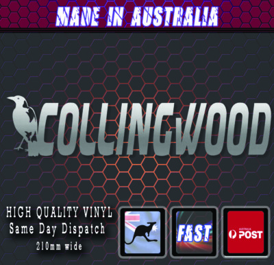 Magpie magpies style Collingwood Decal Sticker Supporter Fan CAR Silver ...