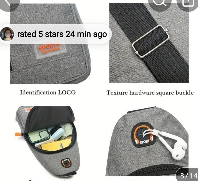 New Chest Bag Men's Bag Single Shoulder Crossbody Bag Casual Diagonal ...