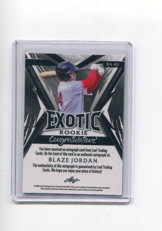 2023 Leaf Exotic Rookie Autographs Elephant Kaleidoscope Blaze Jordan ...