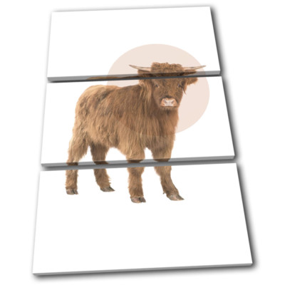 Highland Cow Farm Modern Animals TREBLE TOILE murale ART Photo Print | eBay